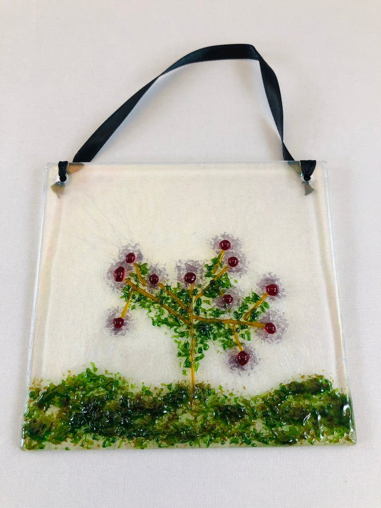 Fused Glass Sun Catcher - "Rose Bush" – Tundrafox Designs