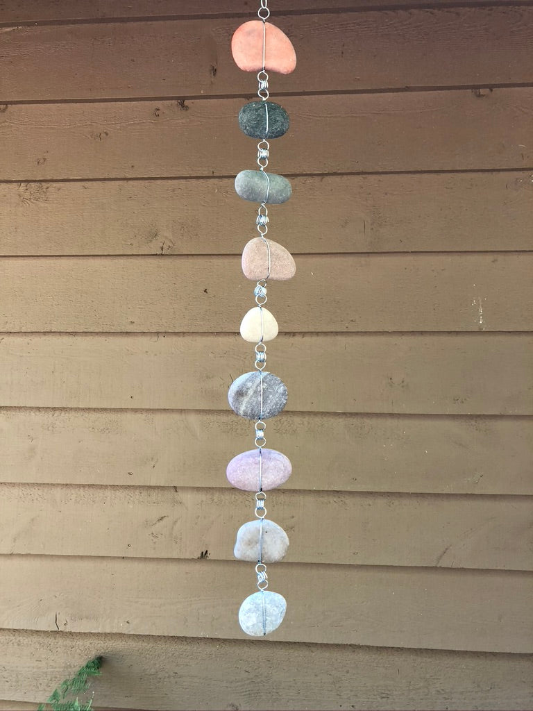 "Raining Rocks" - Hanging Stone Garden Sculpture - Yard Art – Tundrafox ...